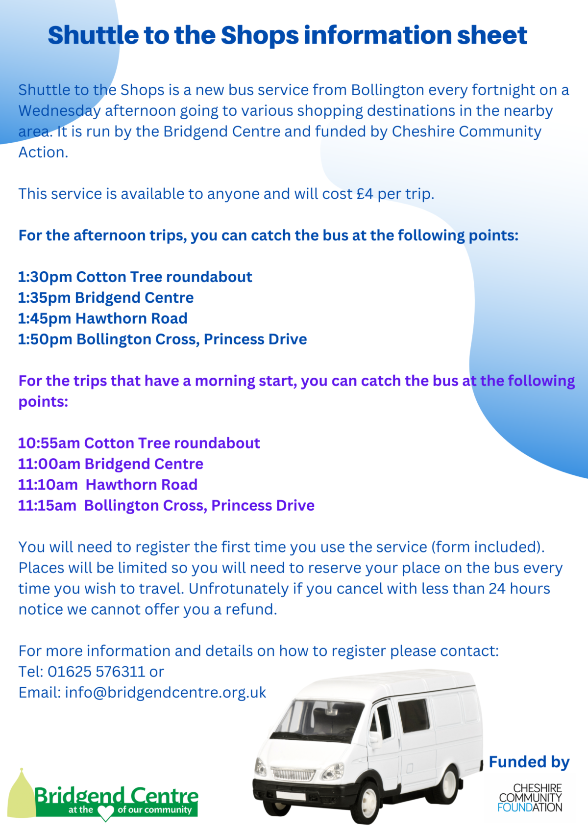 Shuttle to the Shops – Bridgend Centre