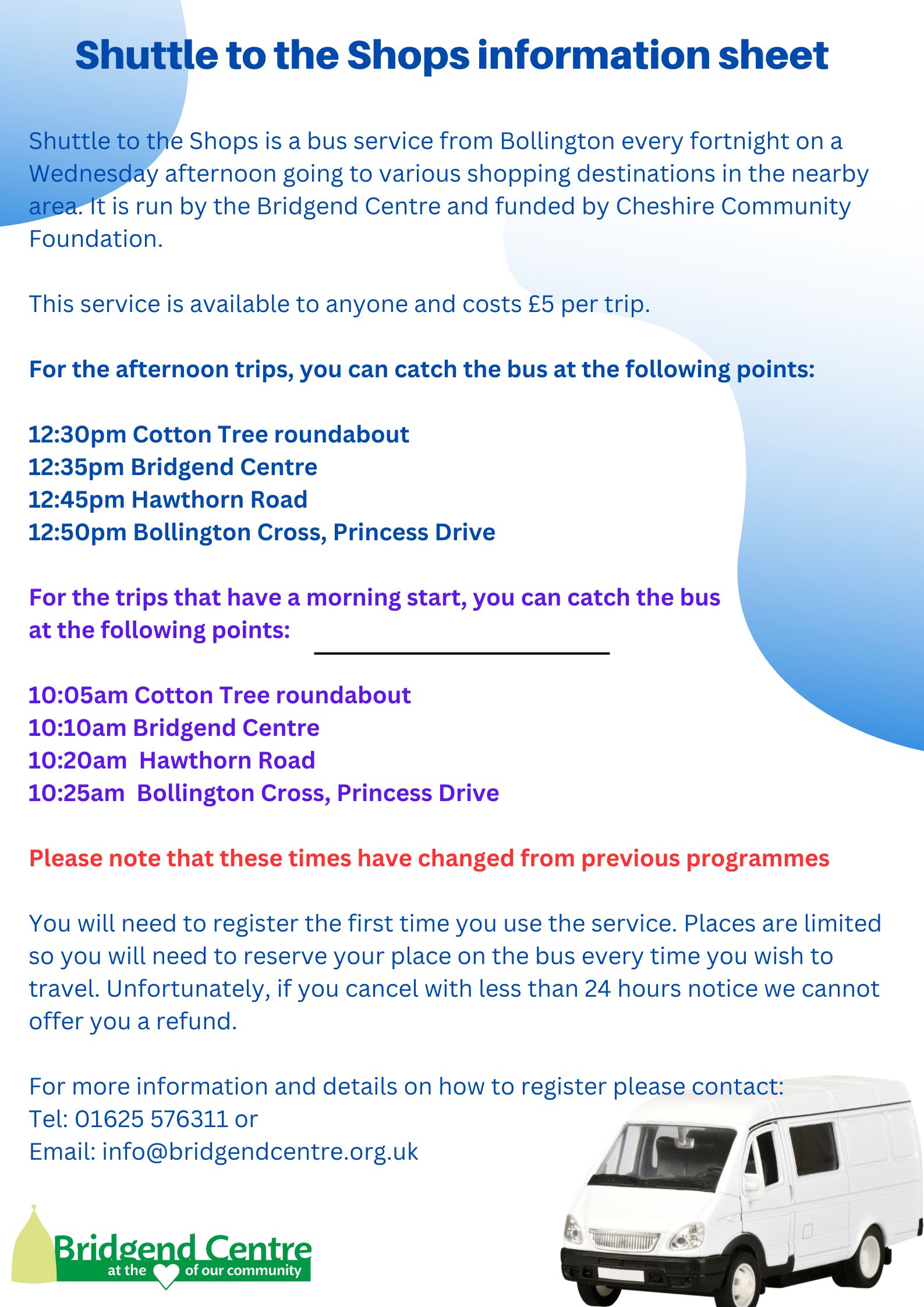 Shuttle to the Shops – Bridgend Centre
